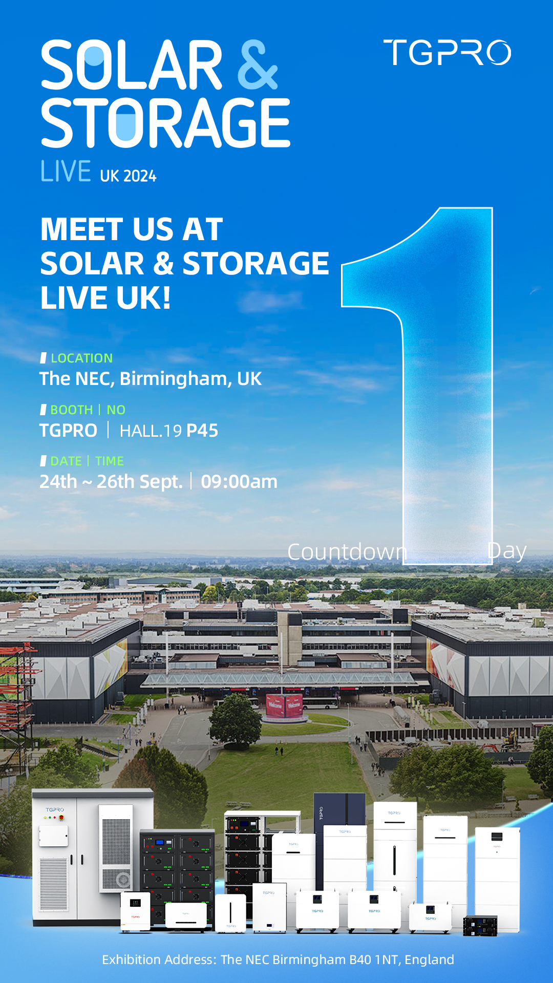 Countdown 1 day! Energy storage event, TGpro NEW ENERGY Booth P45 is ...